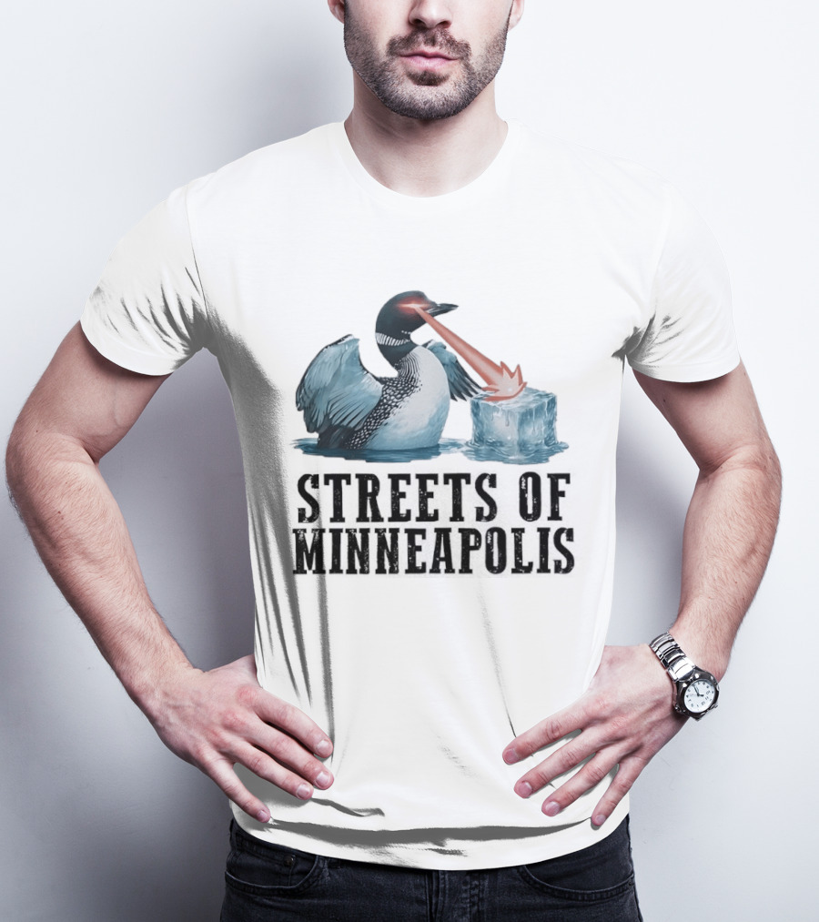 Loon Laser Eyes Melting Ice Streets Of Minneapolis T-Shirt