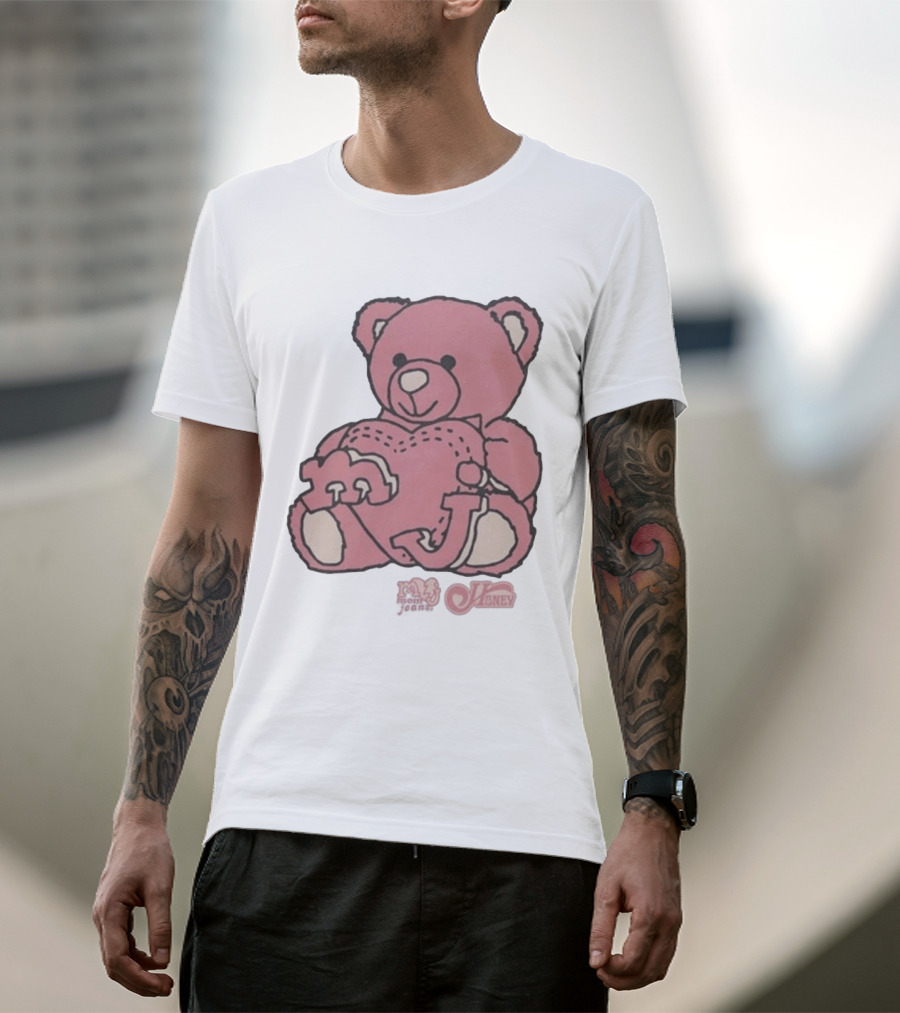 Mom Jeans Pink Bear Heart Honey T-Shirt