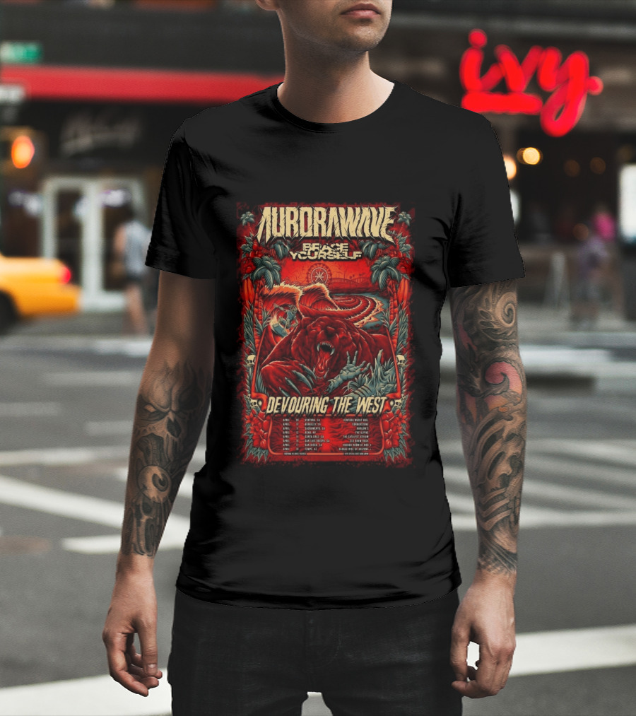 Aurorawave Devouring The West Tour 2026 West Coast Dates Venture Ventura April T-Shirt