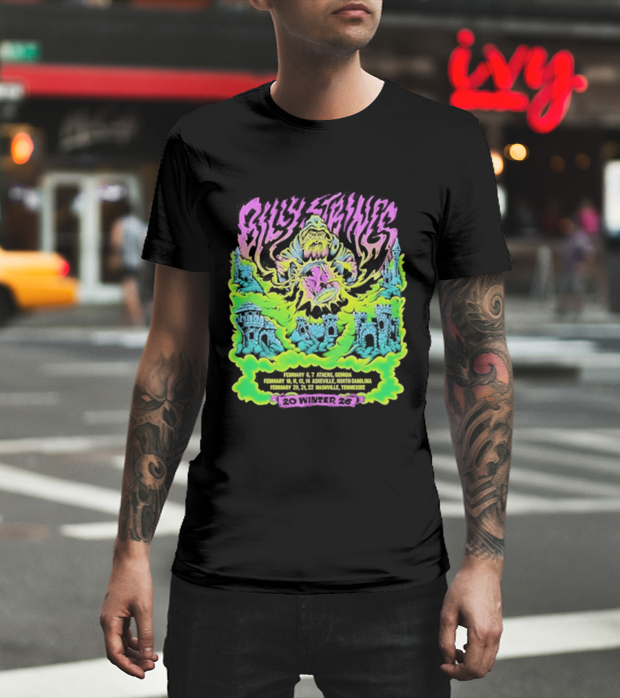 Billy Strings Winter Tour 2026 Psychedelic Castle T-Shirt