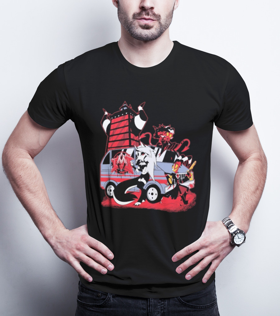 Hazbin Hotel Characters And IMP Van T-Shirt