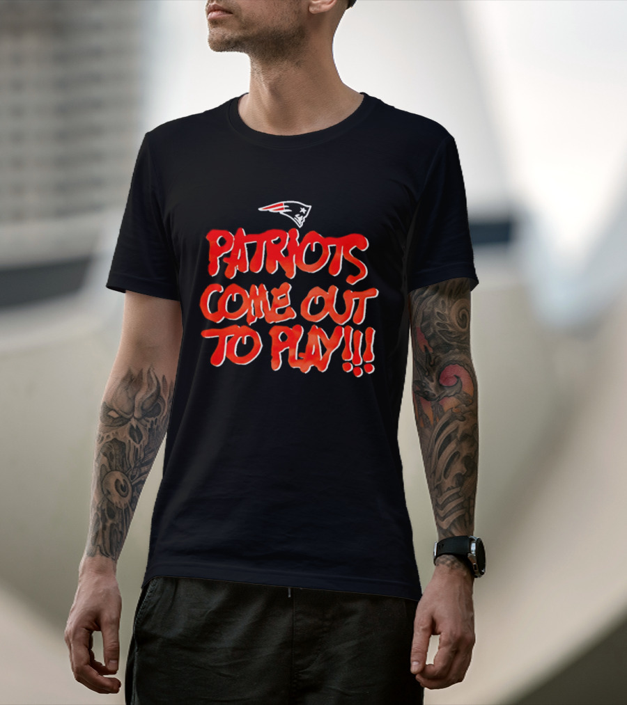 New England Patriots Come Out To Play Patriots Logo Enthusiast Gear T-Shirt