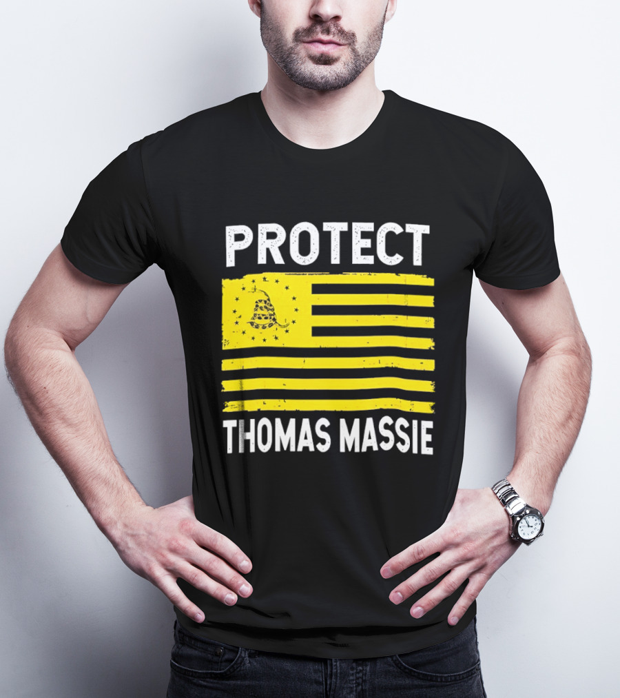 Protect Thomas Massie Gadsden Flag Yellow T-Shirt