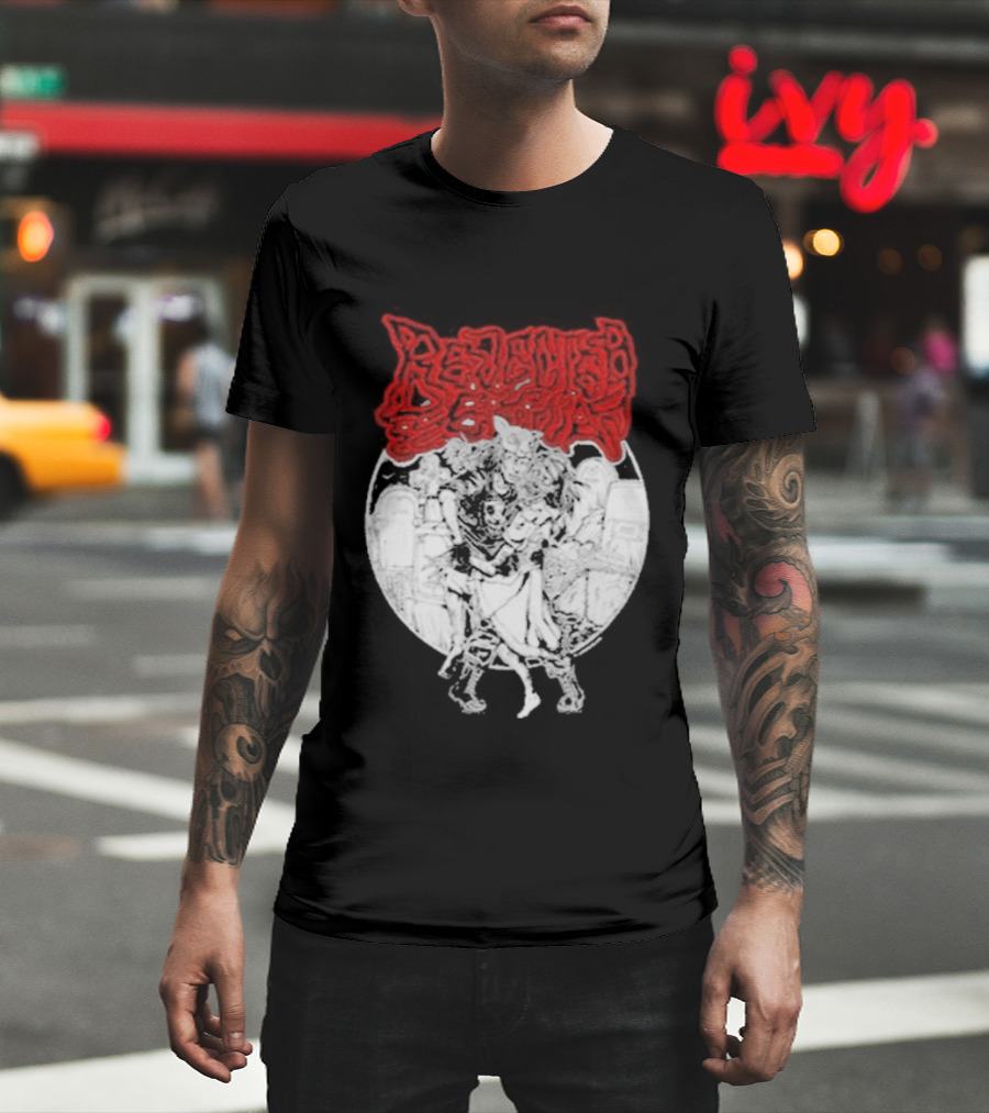 Lamb Mask Heart Motif Until Death Valentine's Symbolism T-Shirt