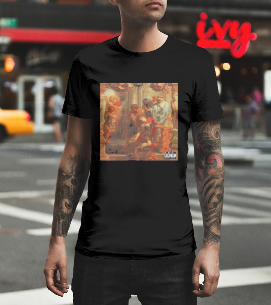 Suicideboys I No Longer Fear The Razor Guarding My Heel Album Cover Art Historic Painting Parental Advisory T-Shirt