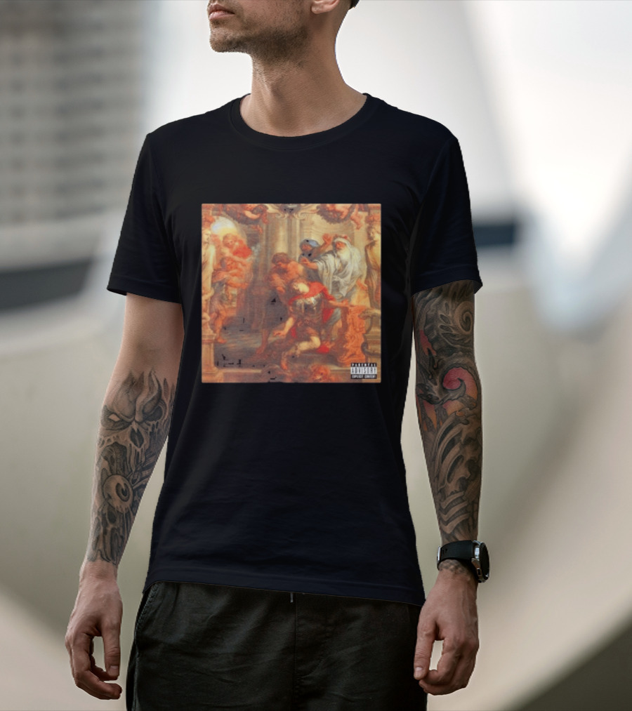 Suicideboys I No Longer Fear The Razor Guarding My Heel Album Cover Art Historic Painting Parental Advisory T-Shirt
