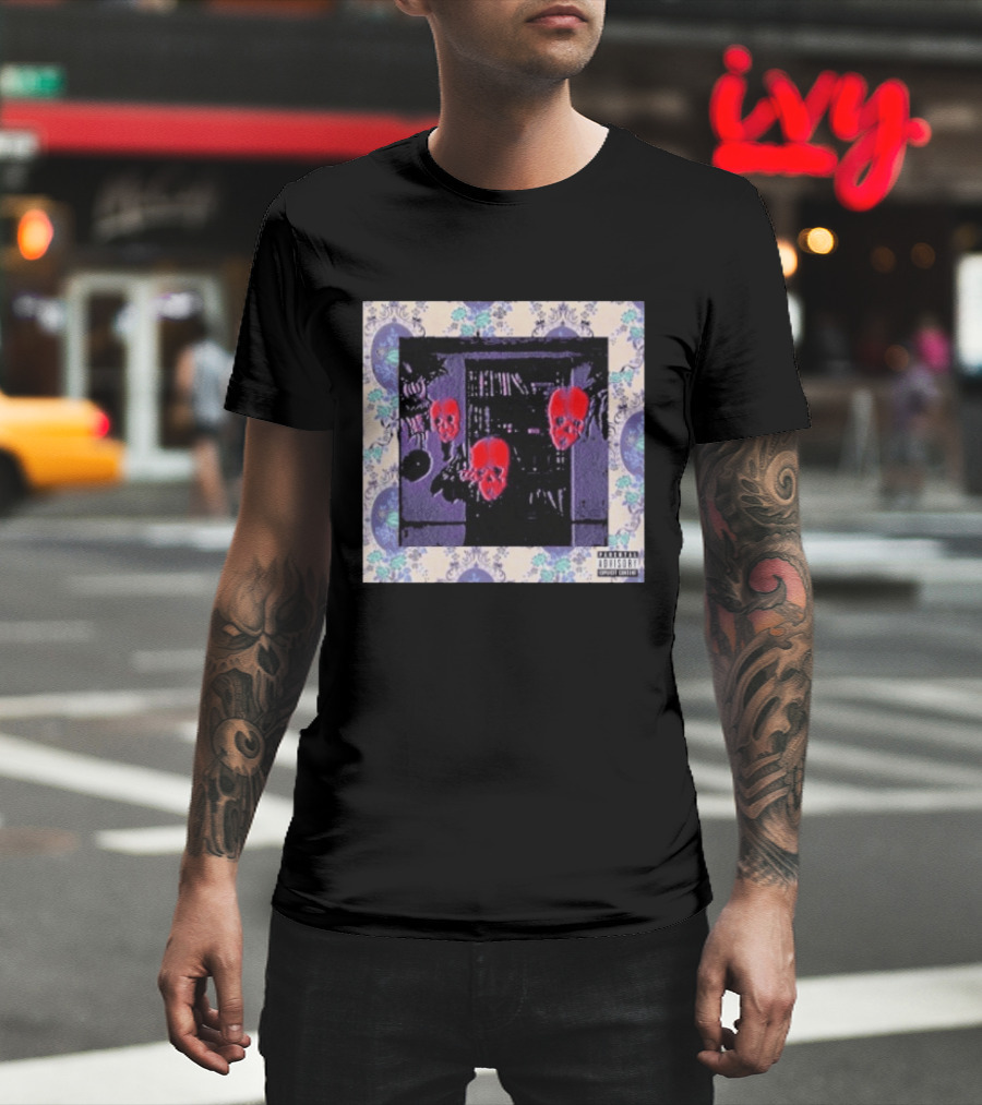 Suicideboys Kill Yourself Part IX The Soulseek Saga Album Cover With Parental Advisory Flowers And Skulls T-Shirt