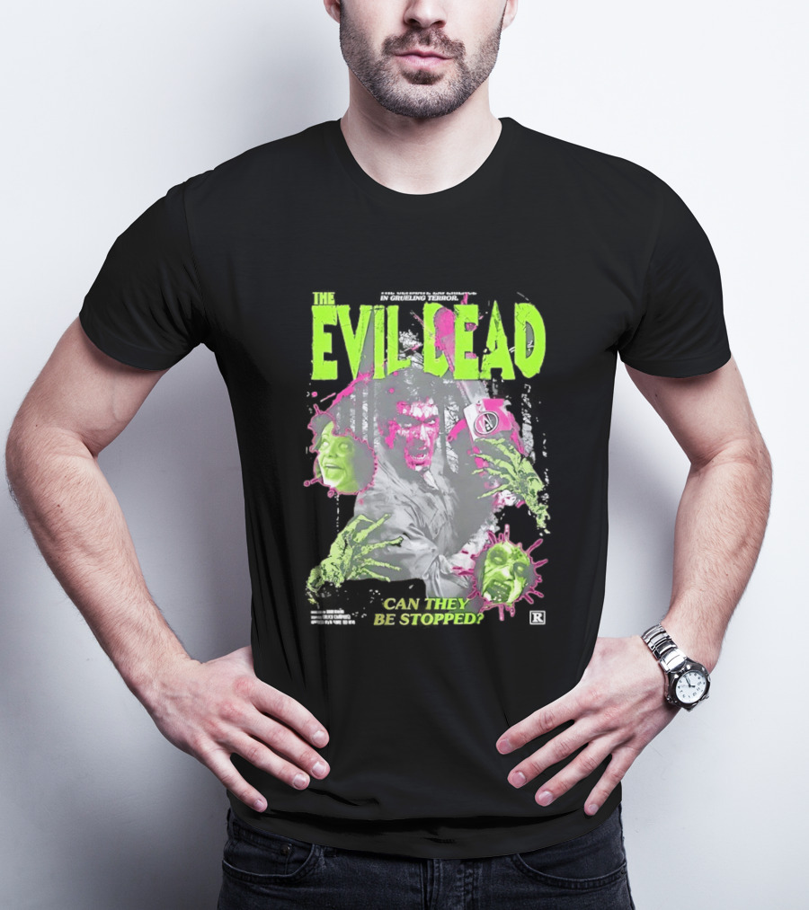 THE EVIL DEAD CAN THEY BE STOPPED Horror Movie Groovy Ash Williams 1981 T-Shirt