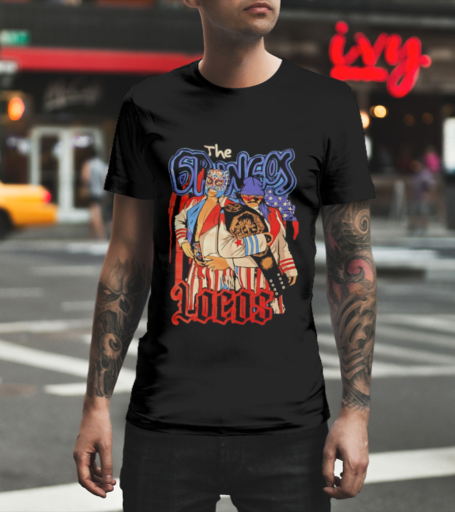 The Gringos Locos Wrestling Team Masked Champions With Stars And Stripes T-Shirt