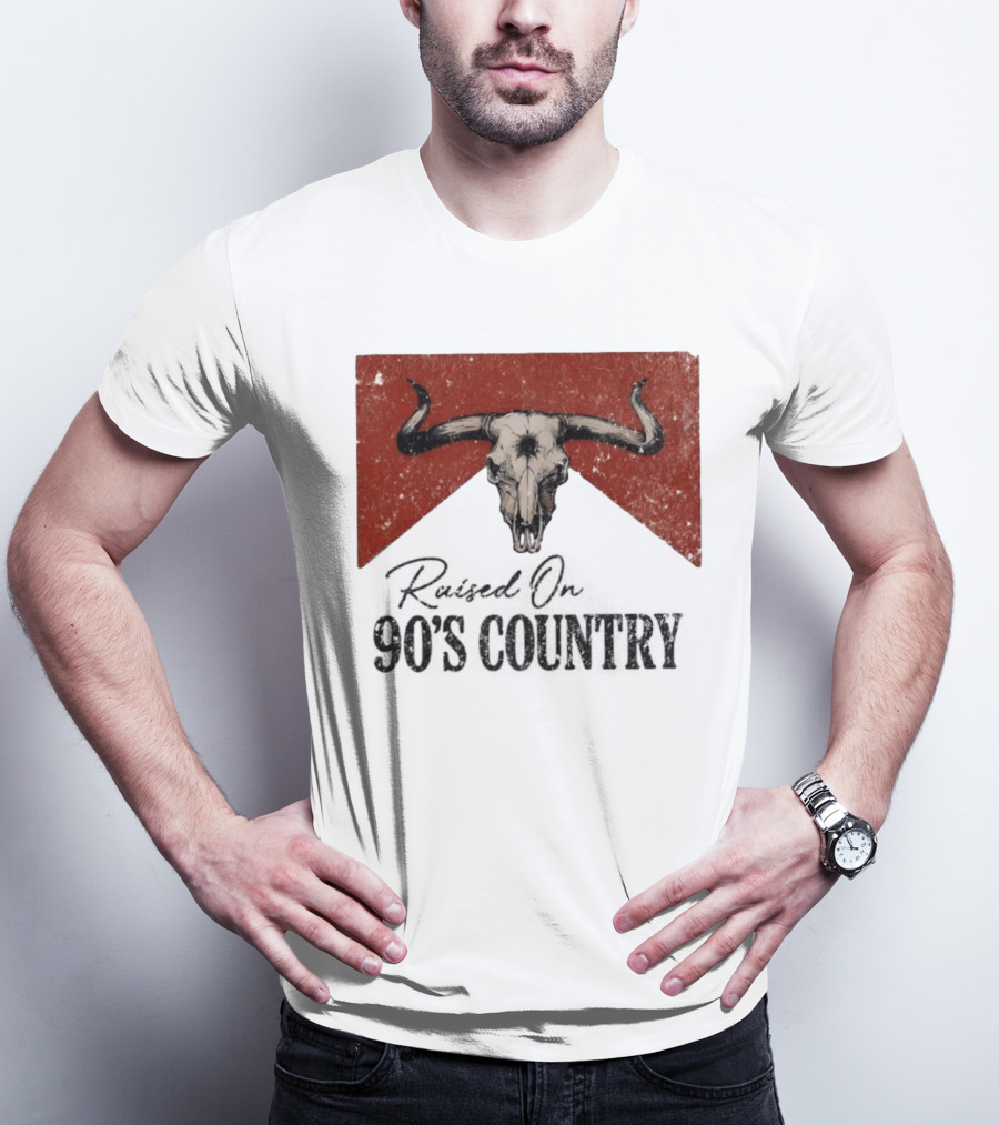 Bull Skull Marlboro Raised On 90's Country T-Shirt