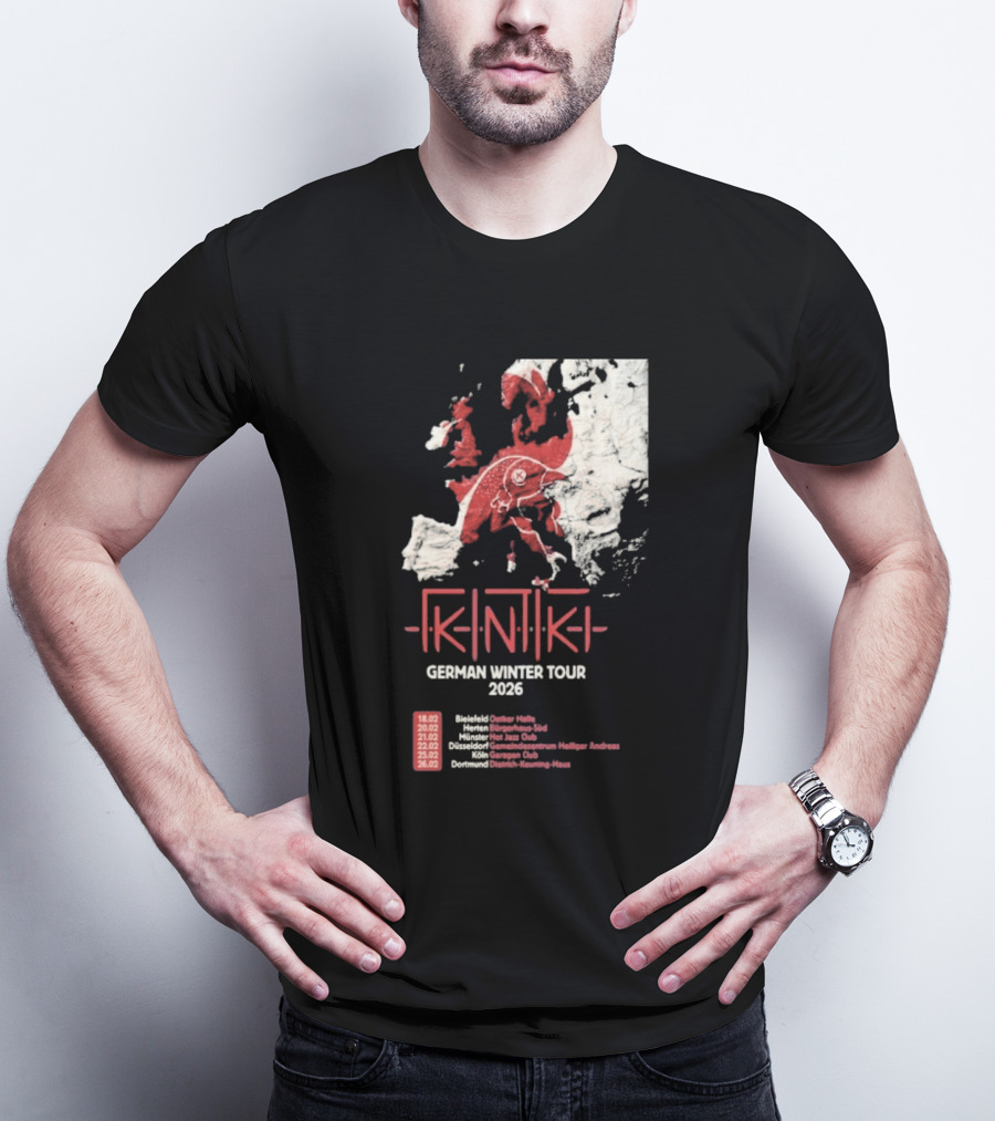 Gidiki German Winter Tour 2026 Europe Map Dates Venues T-Shirt