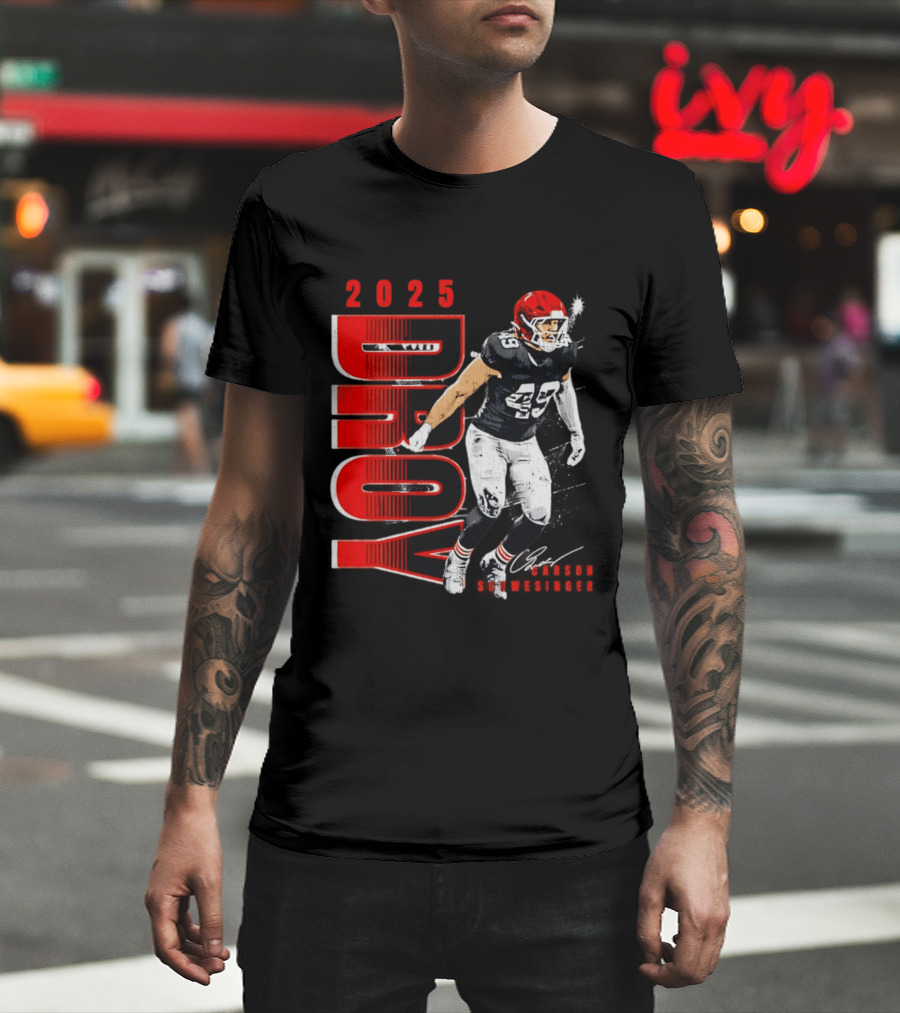 2025 DROY Carson Schwesinger Cleveland Browns T-Shirt