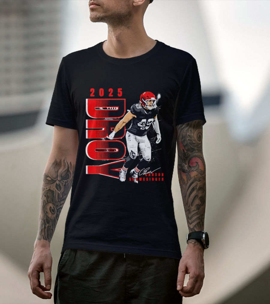 2025 DROY Carson Schwesinger Cleveland Browns T-Shirt