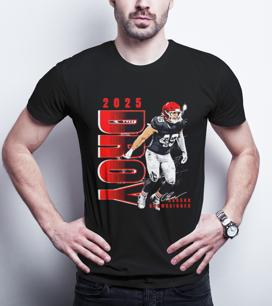 2025 DROY Carson Schwesinger Cleveland Browns T-Shirt