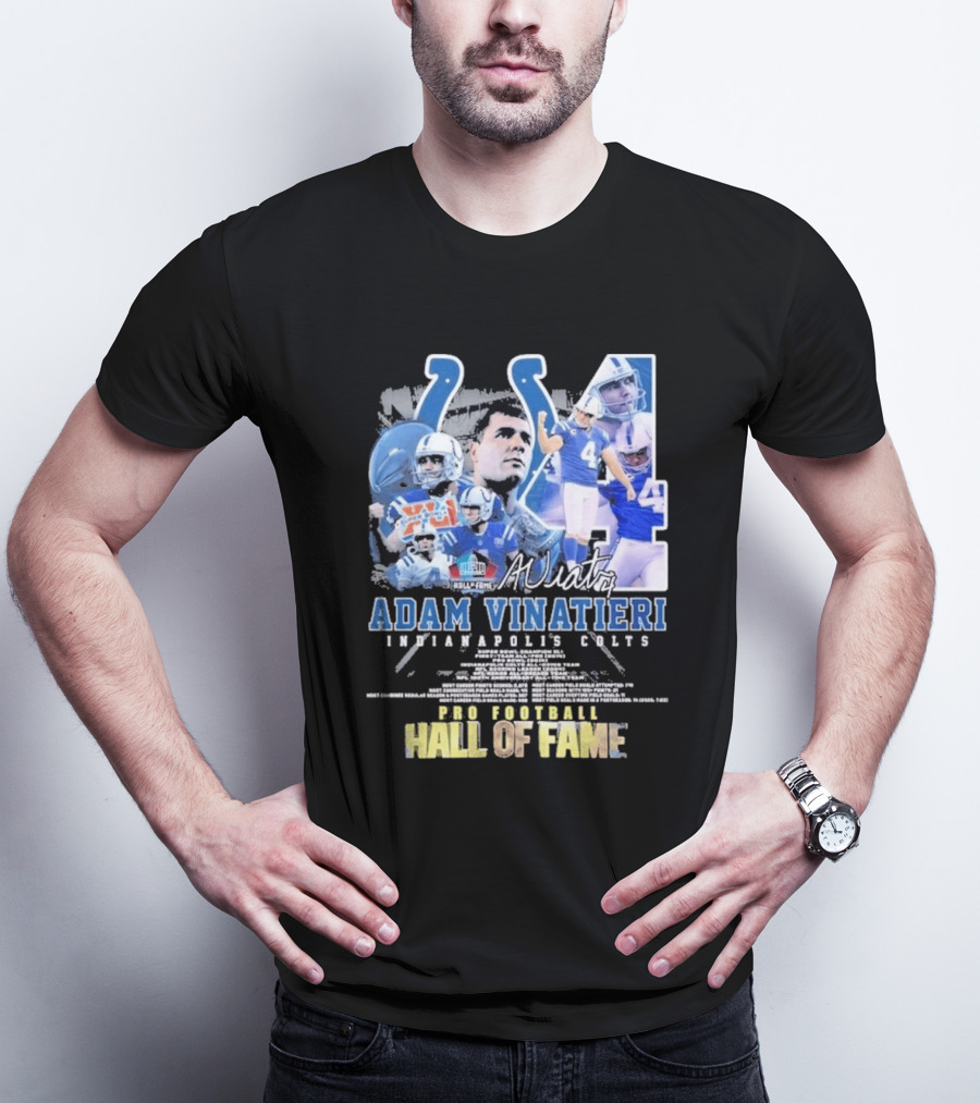 Indianapolis Colts Adam Vinatieri Pro Football Hall Of Fame T-Shirt