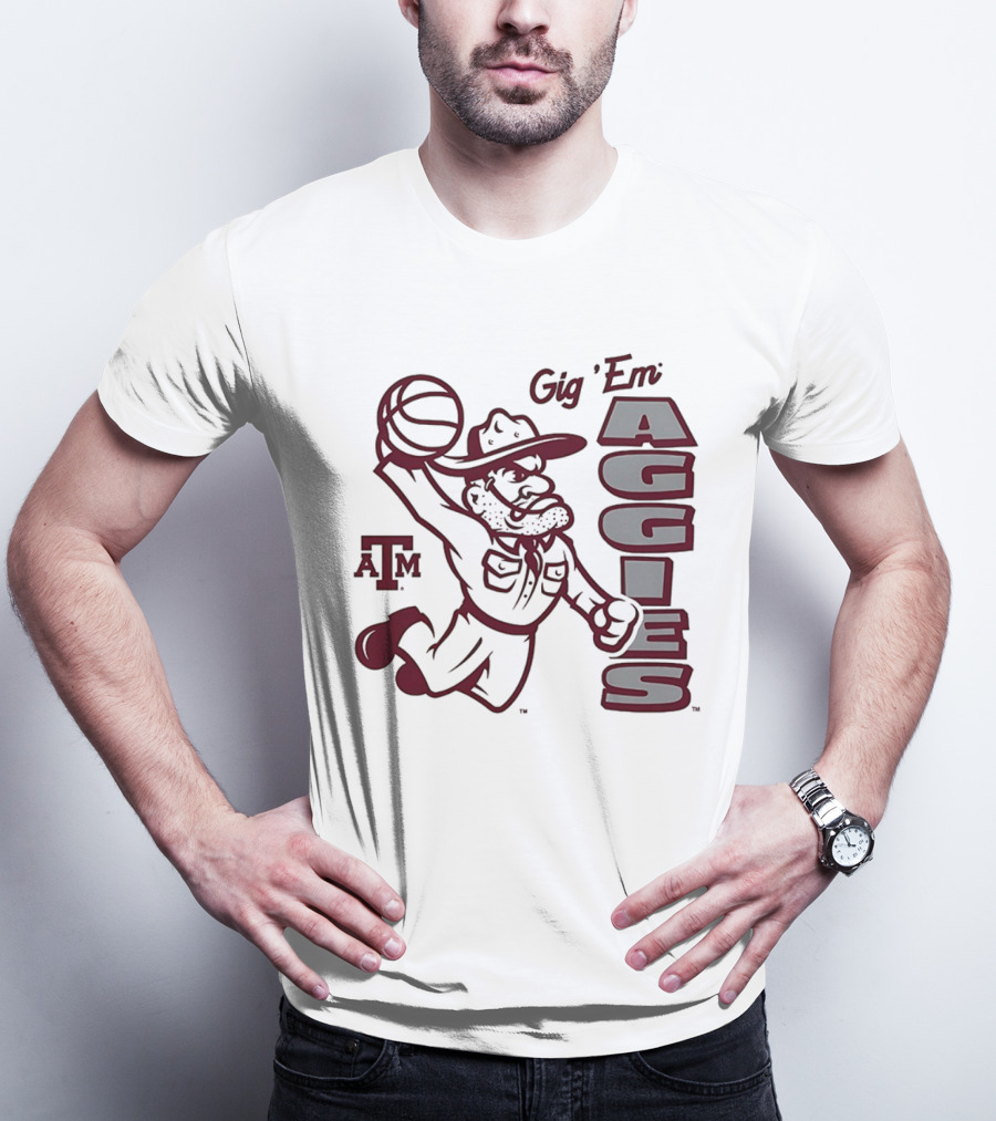 Texas A&M Gig 'Em Aggies Basketball Dunking Sarge T-Shirt