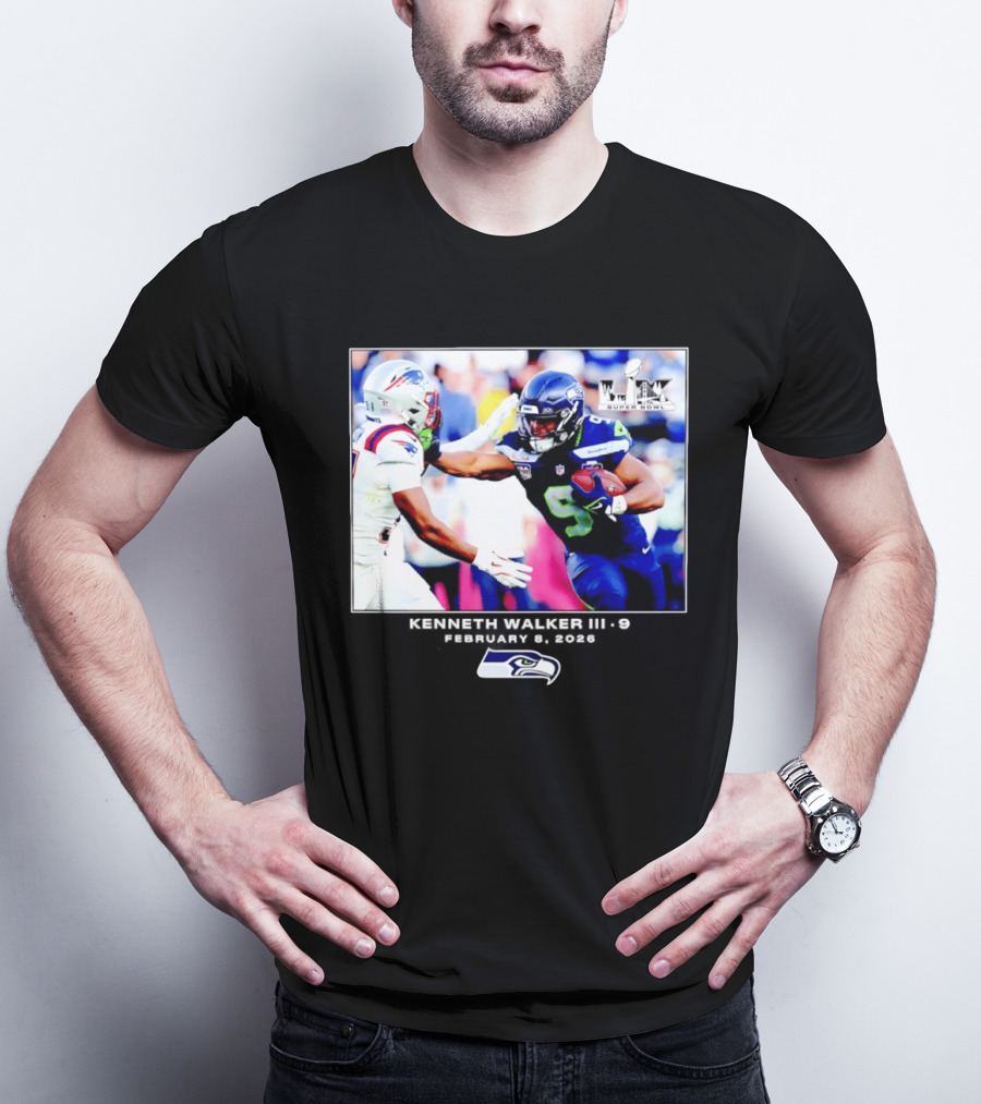 Kenneth Walker III Seattle Seahawks Super Bowl LIX Football 2026 T-Shirt