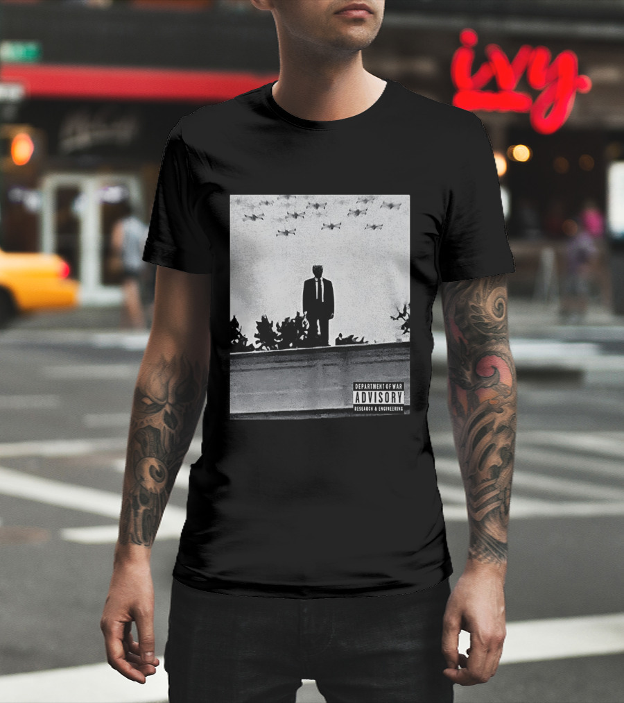 Trump Standing Tall With Advisory Research Warplanes Overhead T-Shirt