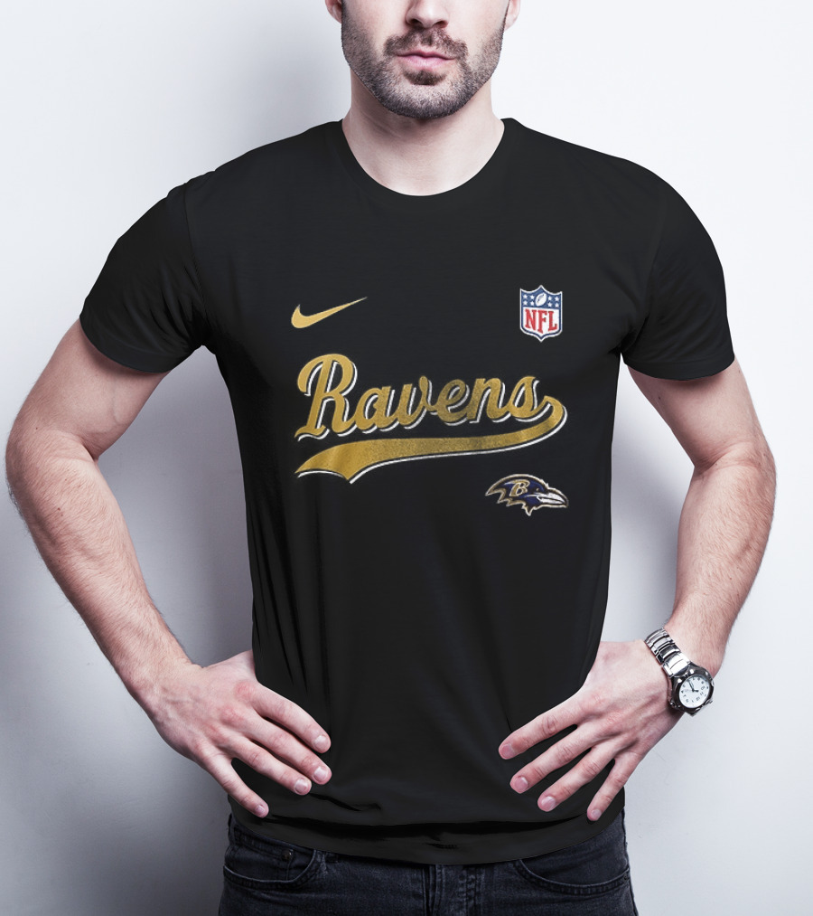 Baltimore Ravens Nike NFL Gold Logo 250th Anniversary Collaboration T-Shirt