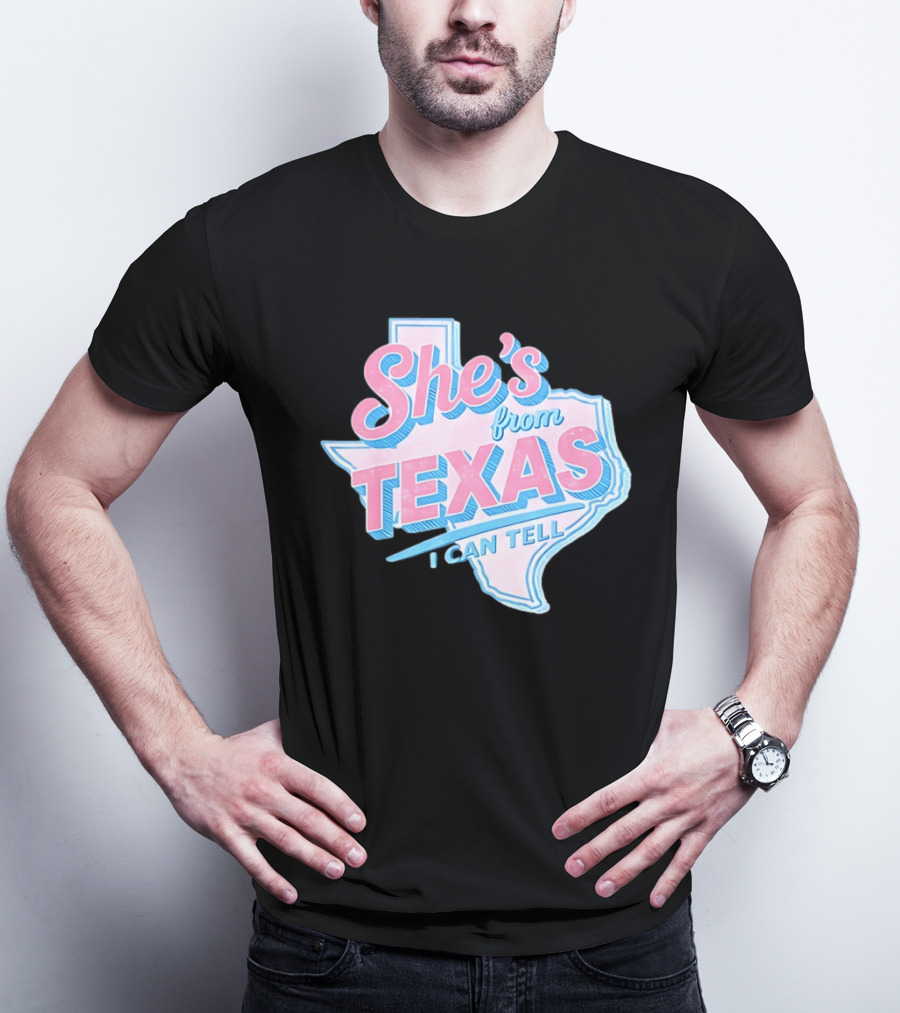 She's From Texas I Can Tell Texas Map T-Shirt