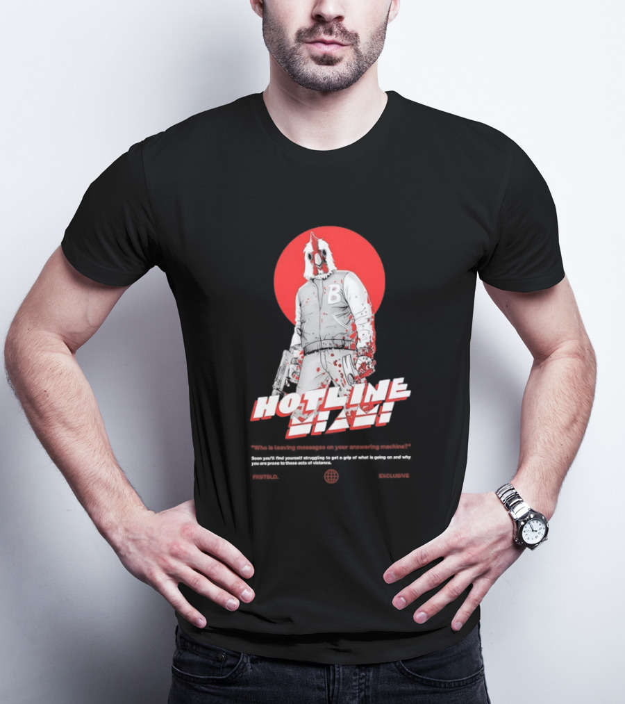 Hotline Miami Jacket Character With Dual Pistols Red T-Shirt