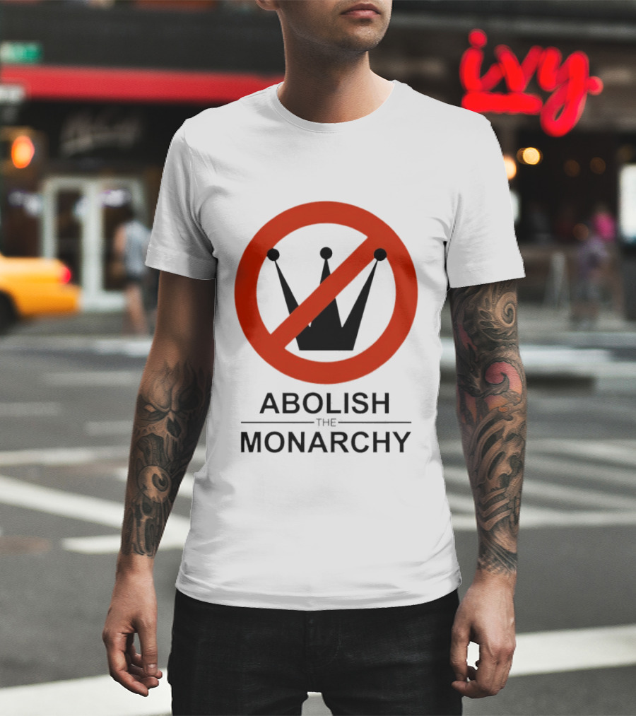Abolish The Monarchy Crown Symbol With Red Strike Through T-Shirt