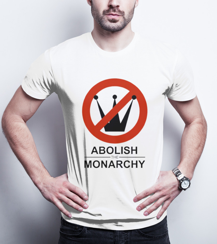 Abolish The Monarchy Crown Symbol With Red Strike Through T-Shirt