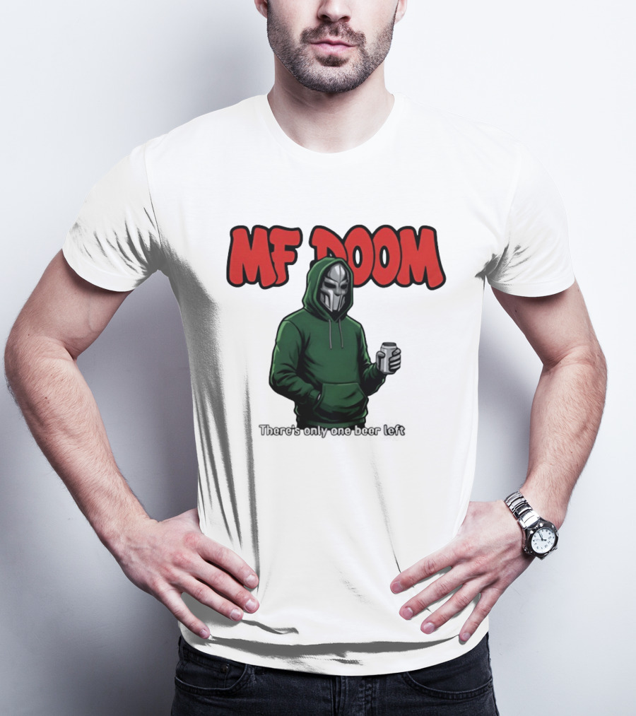 MF DOOM There's Only One Beer Left Masked Rapper With Can T-Shirt