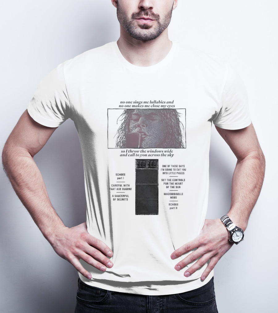 Pink Floyd Song Lyrics No One Sings Me Lullabies And No One Makes Me Close My Eyes Ravens Parable T-Shirt