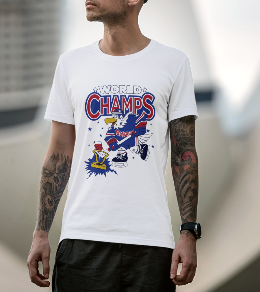 World Champs Old Boy Eagle Hockey Victory T-Shirt
