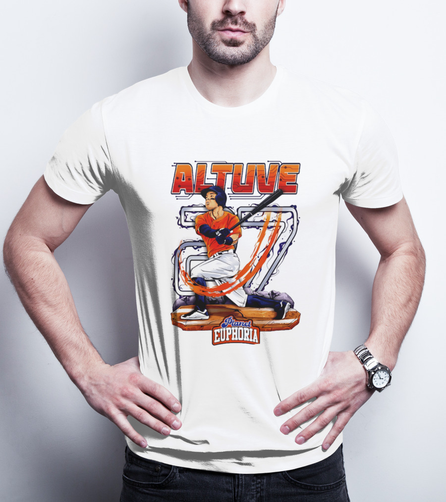 Altuve 27 Planet Euphoria Houston Astros Hand Drawn T-Shirt