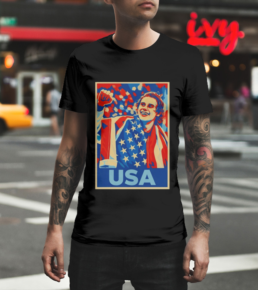 USA Hockey Celebration Jack Hughes Fan Hope Gift Idea T-Shirt