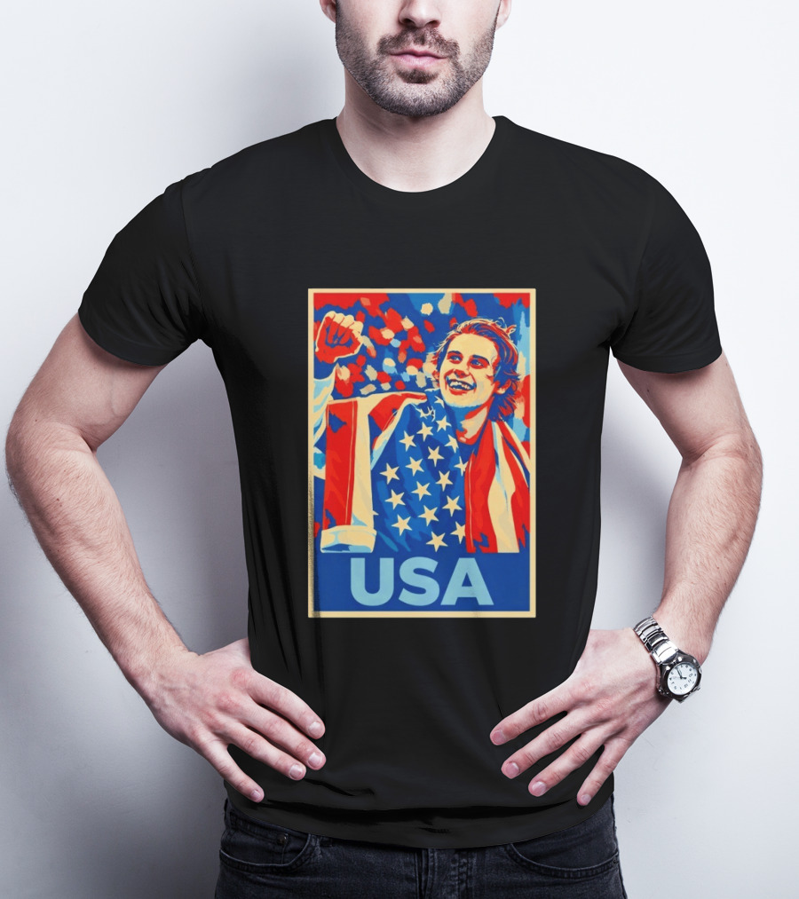 USA Hockey Celebration Jack Hughes Fan Hope Gift Idea T-Shirt