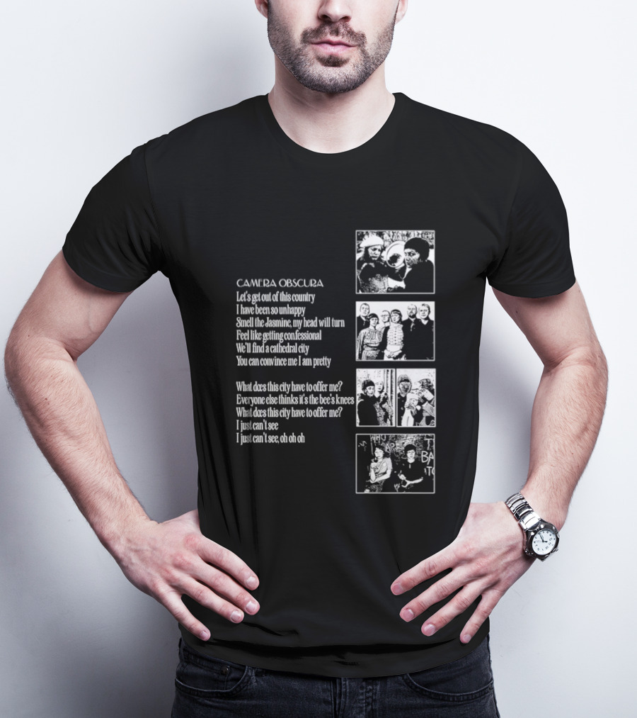 Camera Obscura Let's Get Out Of This Country Song Lyrics And Photos T-Shirt