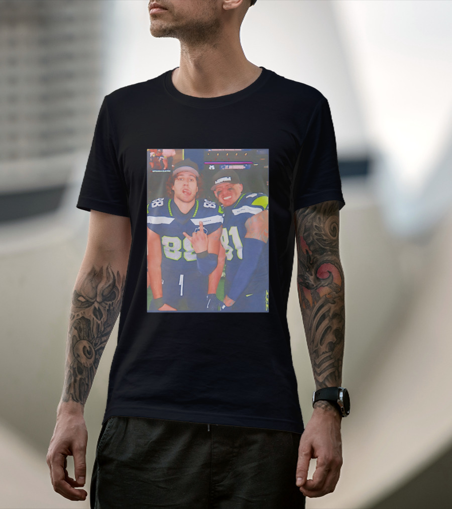 Seattle Seahawks Players Eric Saubert AJ Barner NFL Team Fans Football Enthusiasts T-Shirt