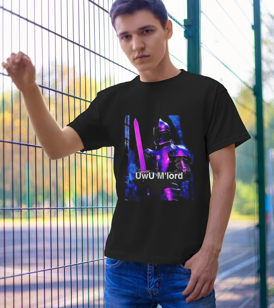 UwU M'lord Knight With Pink Sword And Armor Fantasy T-Shirt