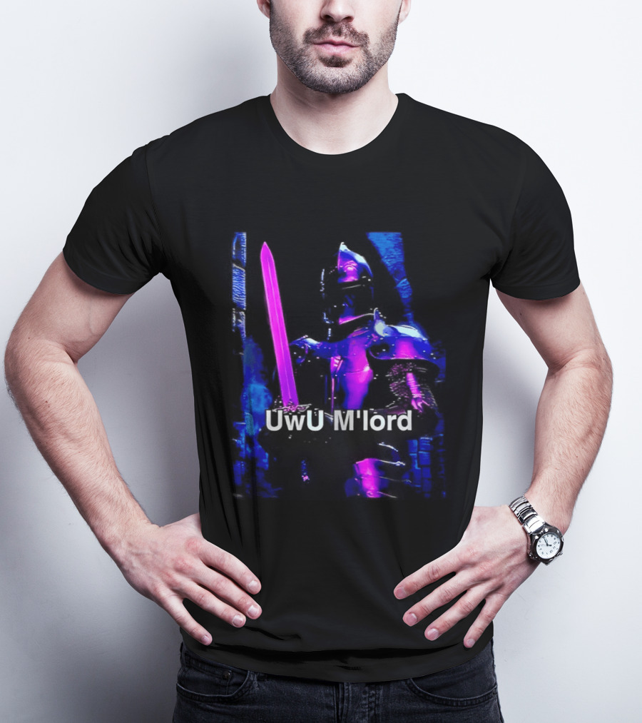 UwU M'lord Knight With Pink Sword And Armor Fantasy T-Shirt