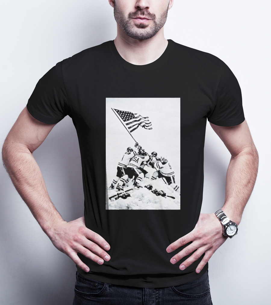 USA Hockey Celebration American Flag Olympic Milano Cortina 2026 T-Shirt