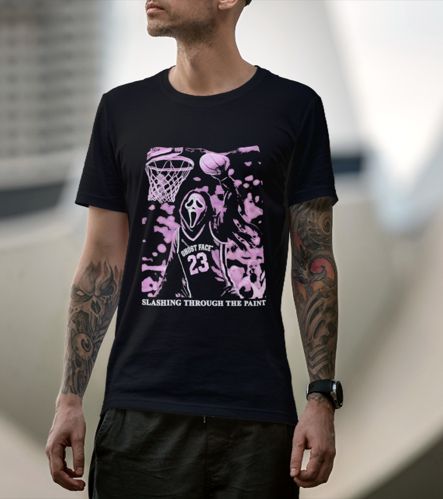 Ghost Face 23 Dunking Basketball Slashing Through The Paint T-Shirt
