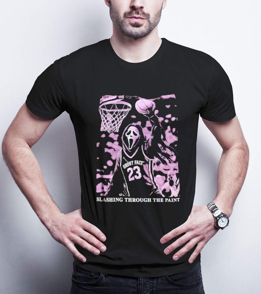 Ghost Face 23 Dunking Basketball Slashing Through The Paint T-Shirt