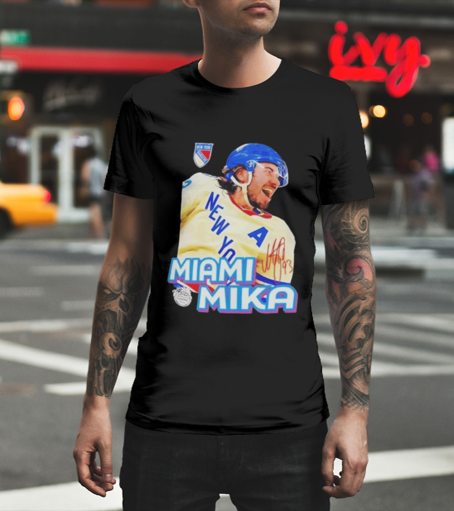 New York Rangers Mika Zibanejad Miami Mika 93 T-Shirt