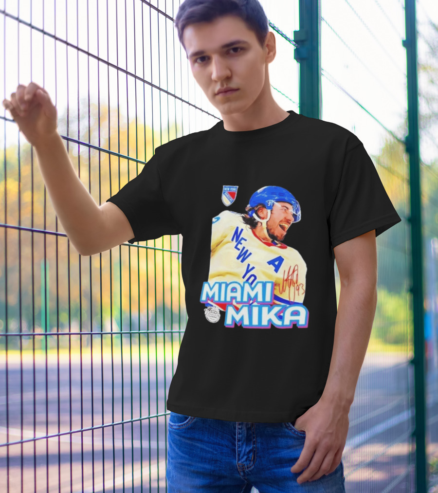 New York Rangers Mika Zibanejad Miami Mika 93 T-Shirt