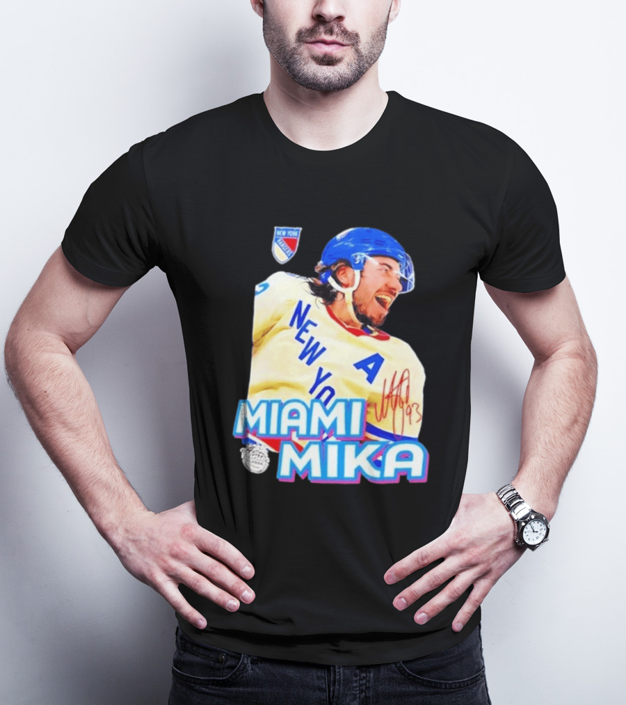 New York Rangers Mika Zibanejad Miami Mika 93 T-Shirt