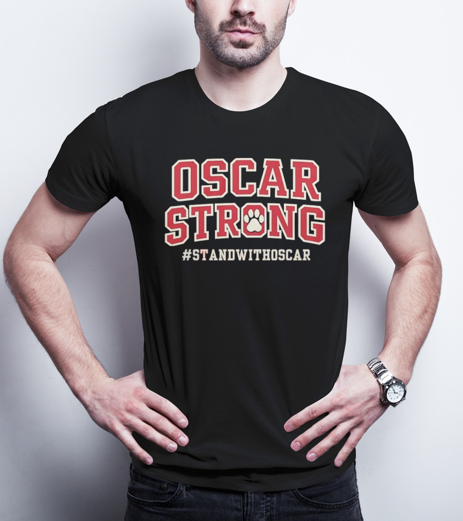 Oscar Strong Paw Print Stand With Oscar T-Shirt