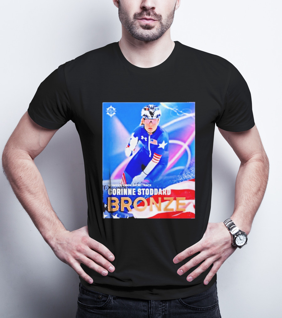 Womens 1500m Short Track Corinne Stoddard Bronze Milan Cortina 2026 T-Shirt