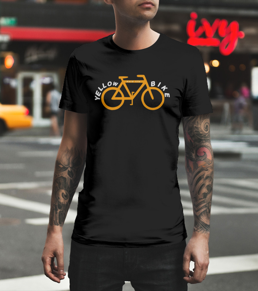 Yellow Bike Hard Life Bicycle Adventure T-Shirt