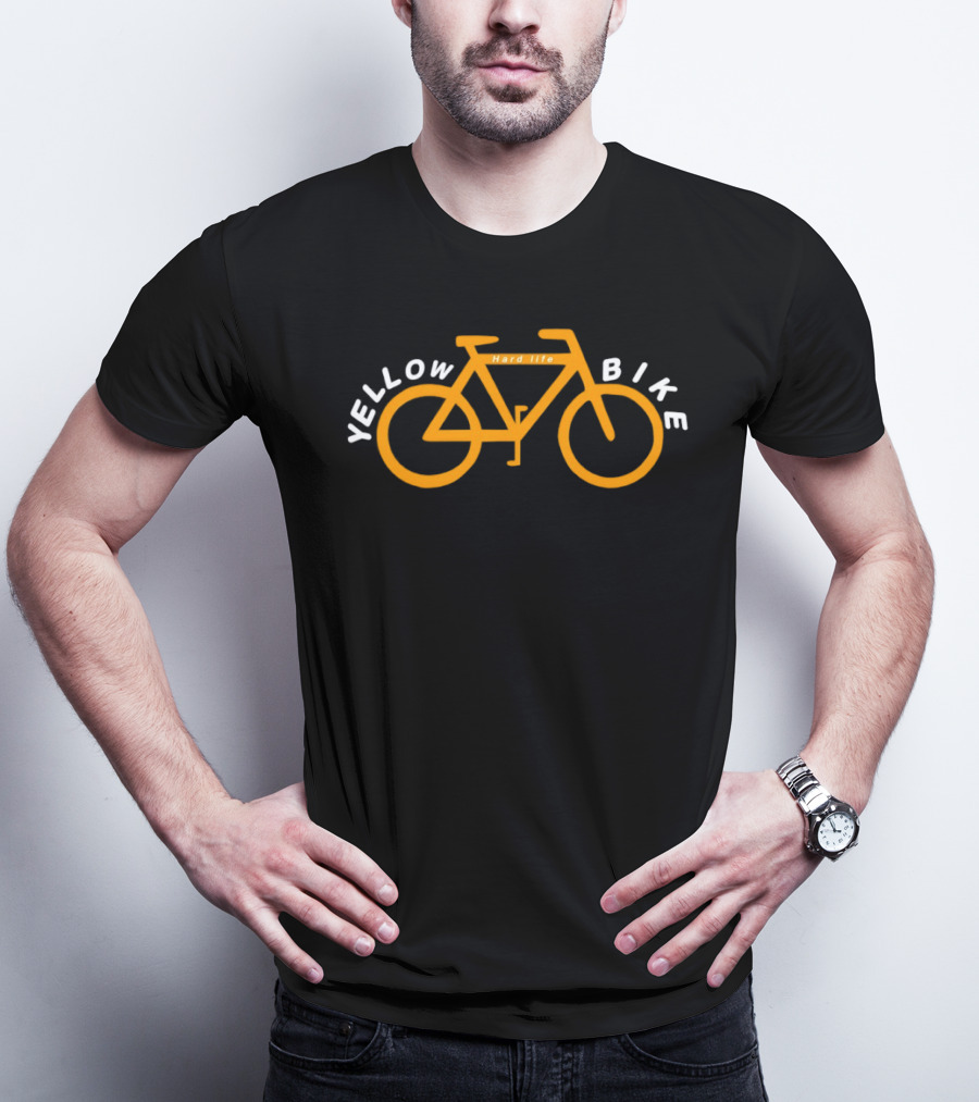 Yellow Bike Hard Life Bicycle Adventure T-Shirt