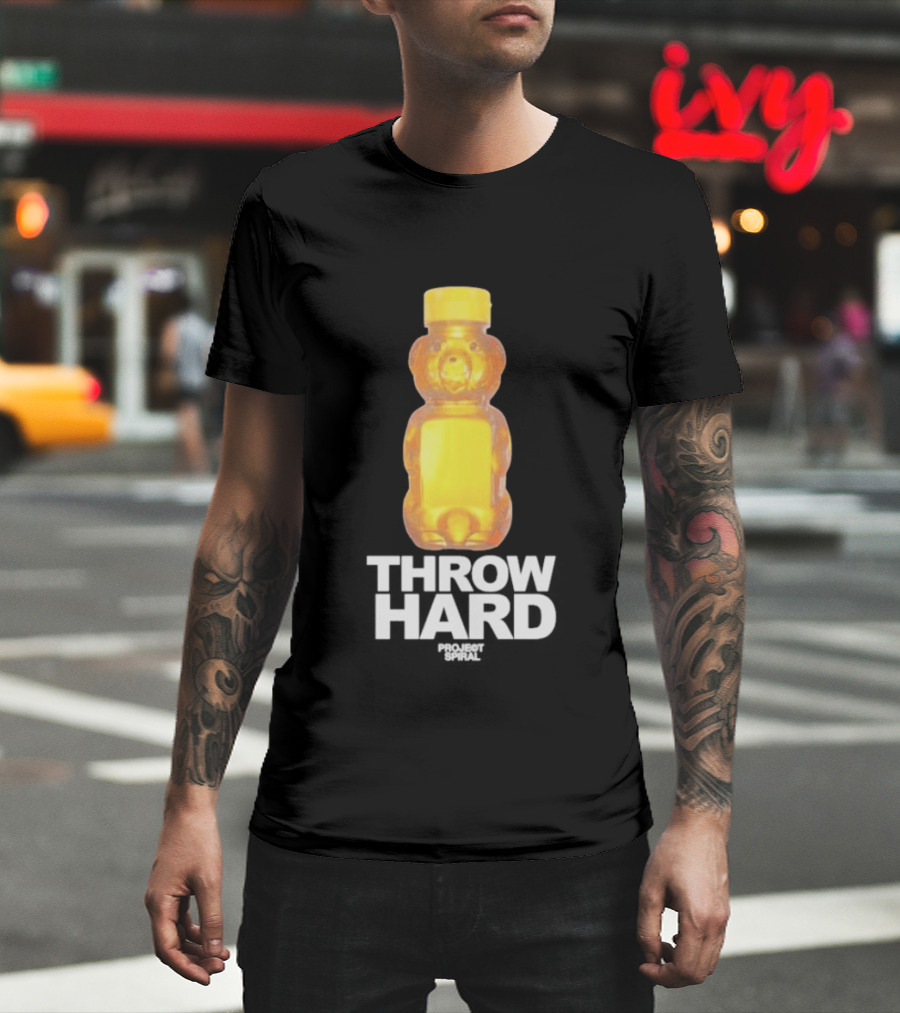 Throw Hard Honey Bear Project Spiral T-Shirt