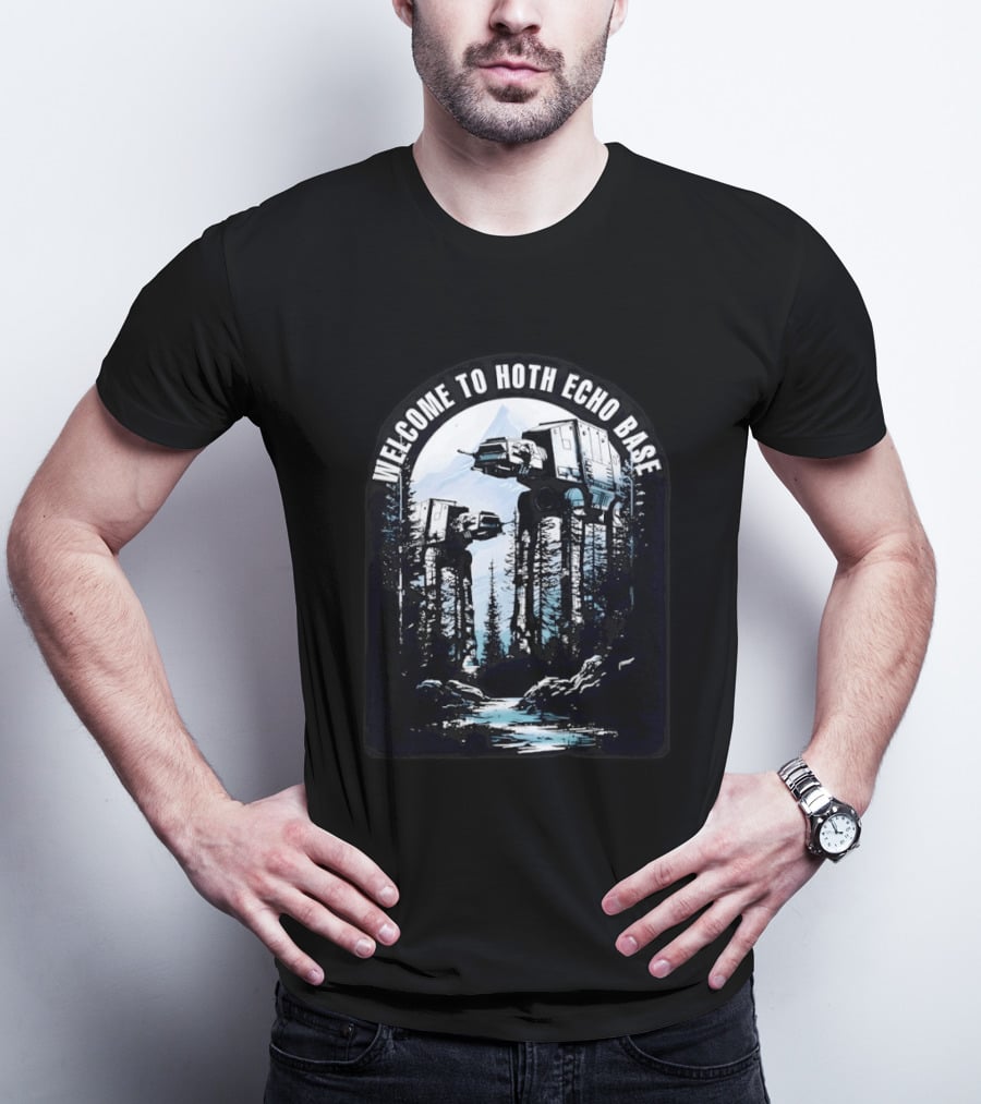 Welcome To Hoth Echo Base AT AT Walkers Forest Scene T-Shirt