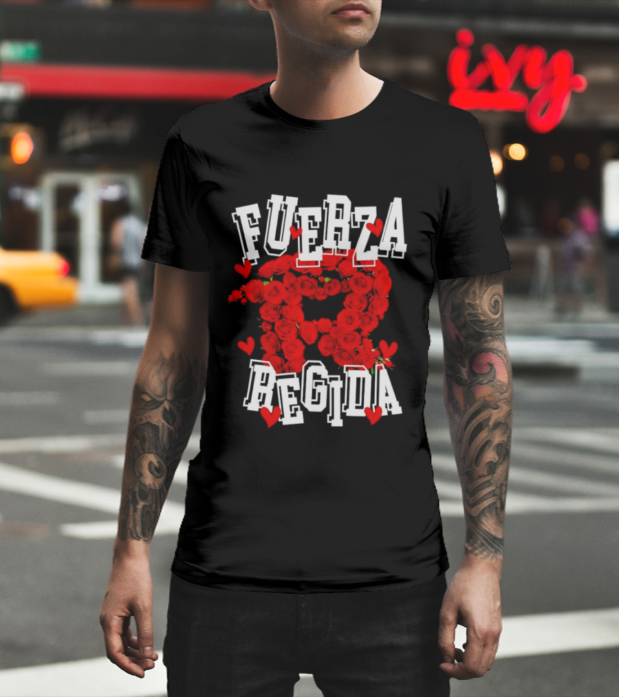 Fuerza Regida Red Rose Hearts T-Shirt